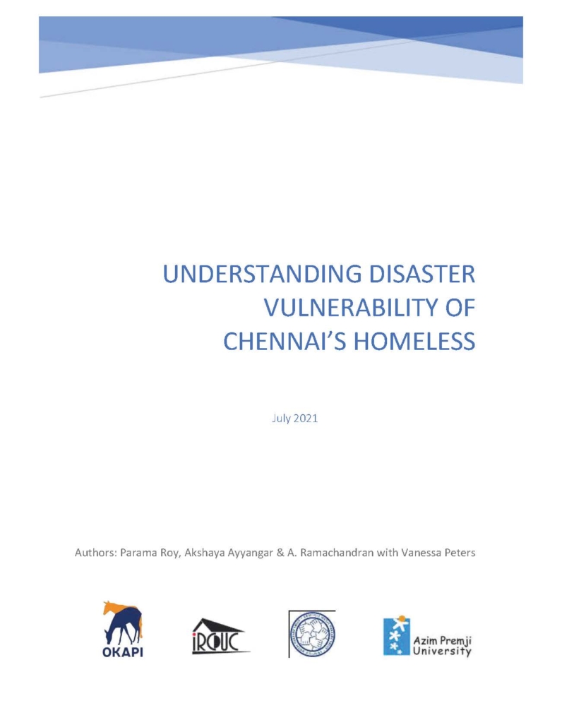 Understanding Disaster Vulnerability of Chennai's Homeless - Final ...